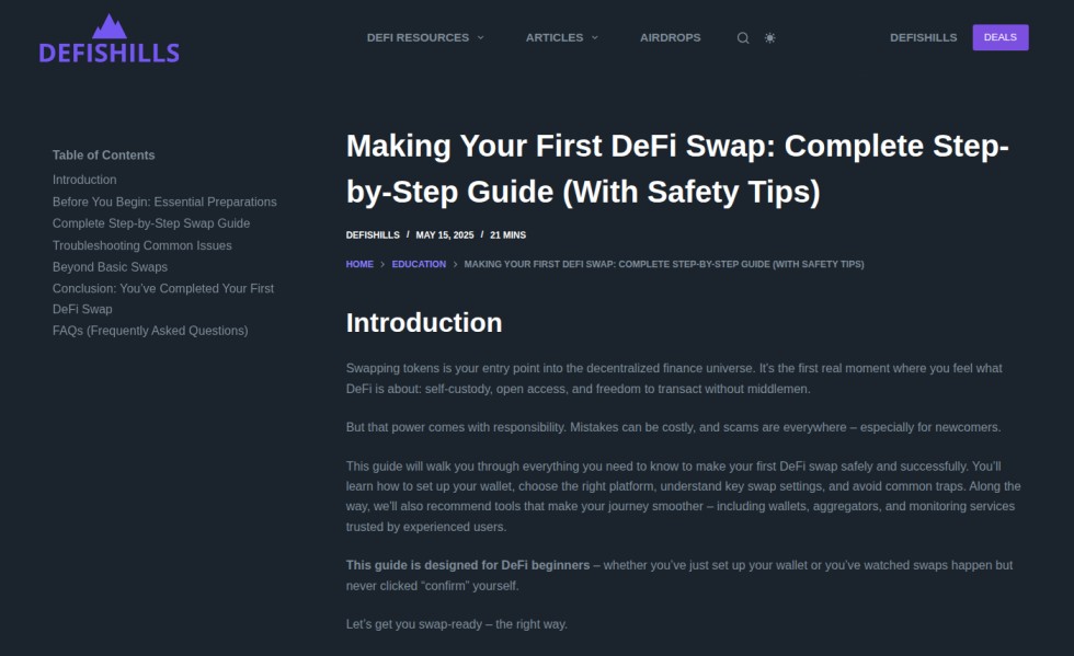 Making Your First DeFi Swap: Step-by-Step Guide (2025)